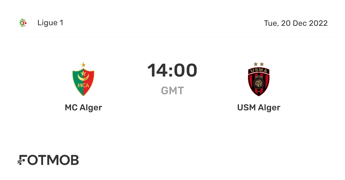 MC Alger vs USM Alger - live score, predicted lineups and H2H stats.