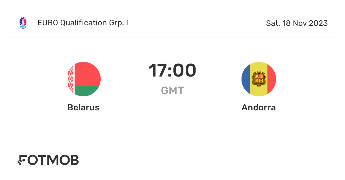 Belarus vs Andorra - live score, predicted lineups and H2H stats