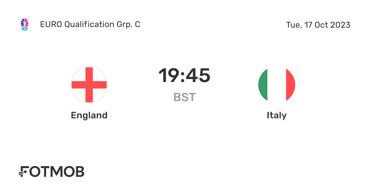 England vs Italy - live score, predicted lineups and H2H stats