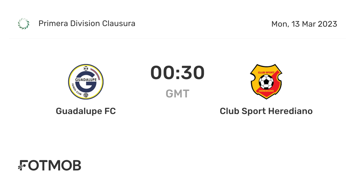 Guadalupe FC vs Club Sport Herediano - live score, predicted lineups ...