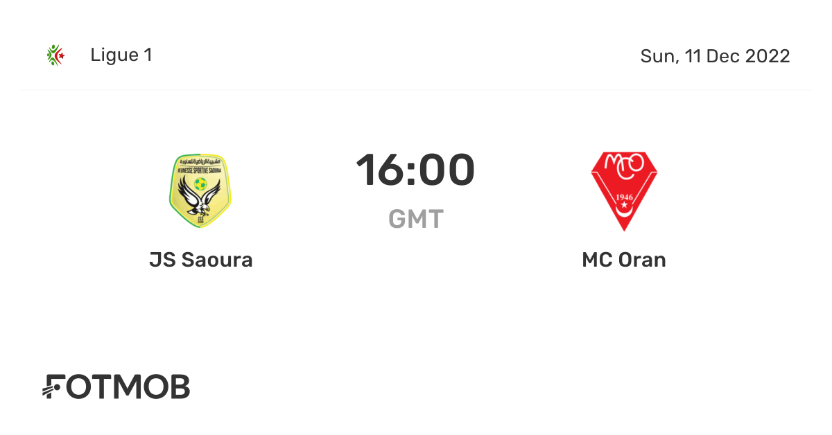 JS Saoura vs MC Oran - live score, predicted lineups and H2H stats.