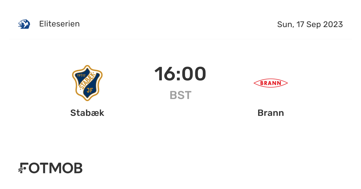 Stabæk vs Brann - live score, predicted lineups and H2H stats.