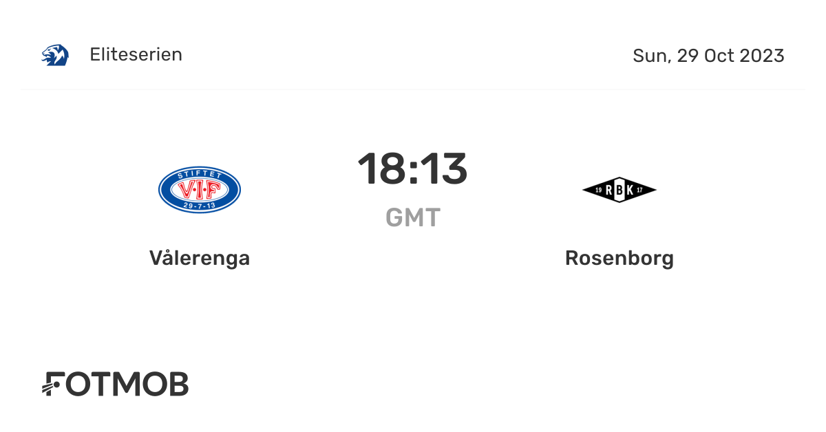 Vålerenga vs Rosenborg - live score, predicted lineups and H2H stats.