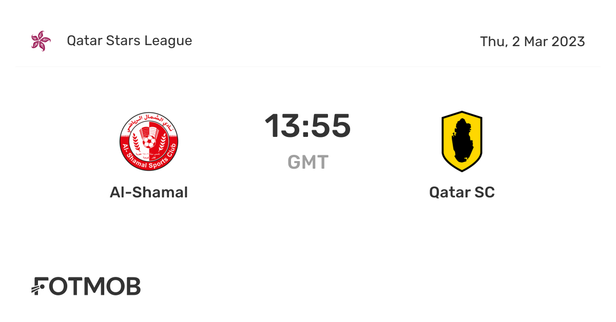 Al-Shamal vs Qatar SC - live score, predicted lineups and H2H stats.