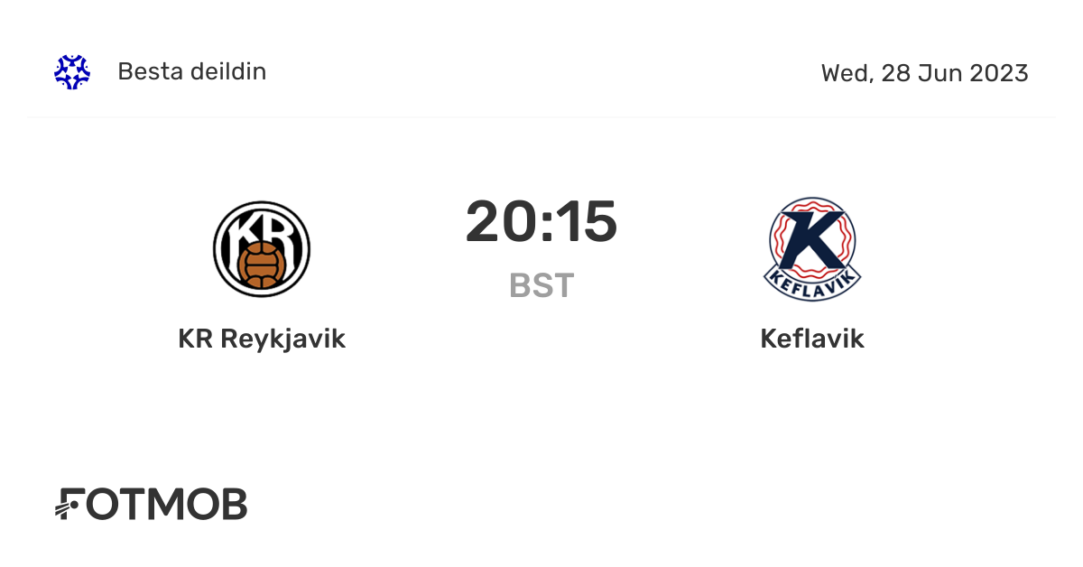 KR Reykjavik vs Keflavik - live score, predicted lineups and H2H stats.
