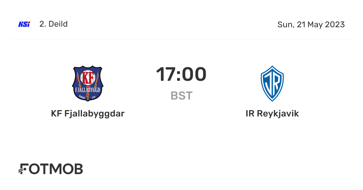 KF Fjallabyggdar vs IR Reykjavik - live score, predicted lineups and ...