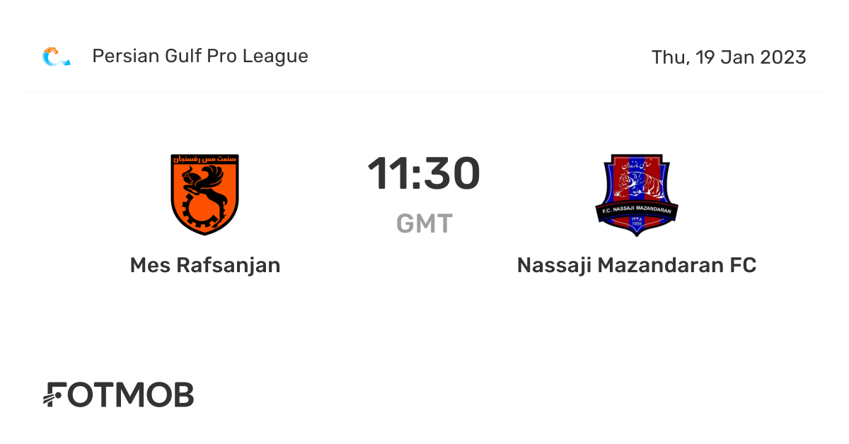 Mes Rafsanjan vs Nassaji Mazandaran FC - live score, predicted lineups ...