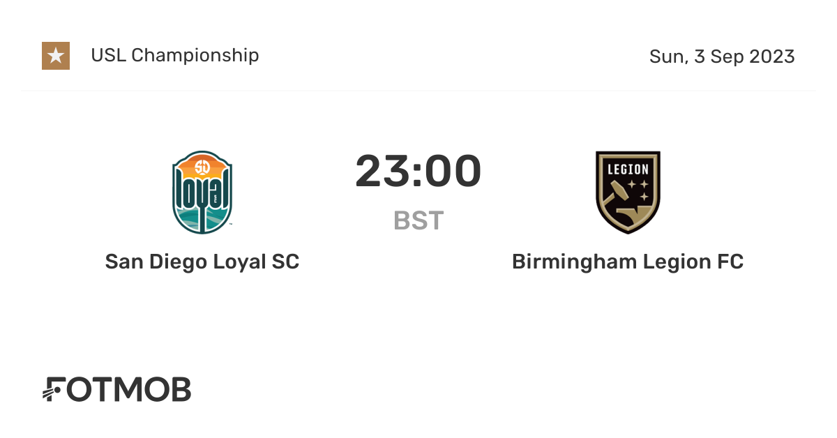 San Diego Loyal SC vs Birmingham Legion FC - live score, predicted ...