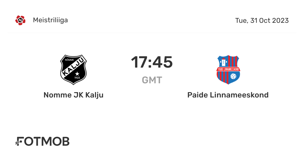 Nomme JK Kalju vs Paide Linnameeskond - live score, predicted lineups ...