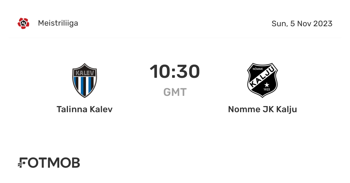 Talinna Kalev vs Nomme JK Kalju - live score, predicted lineups and H2H ...