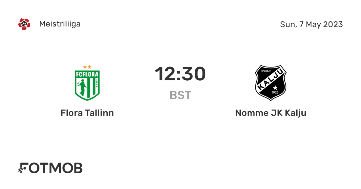 Flora Tallinn vs Nomme JK Kalju - live score, predicted lineups and H2H ...