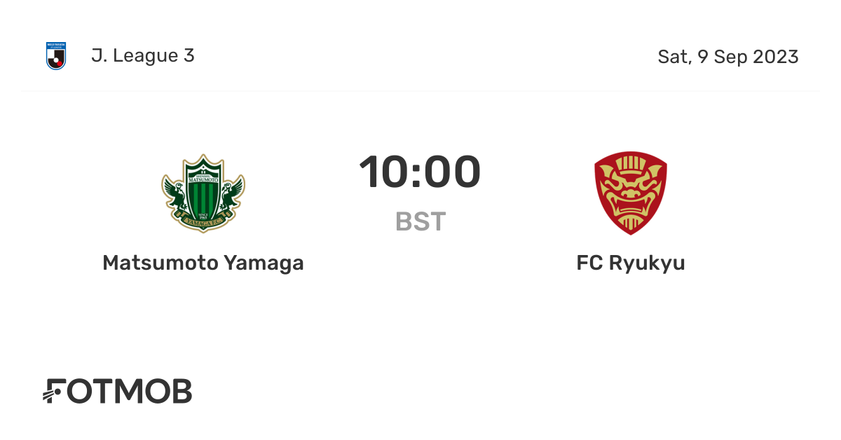 Matsumoto Yamaga vs FC Ryukyu - live score, predicted lineups and H2H stats.