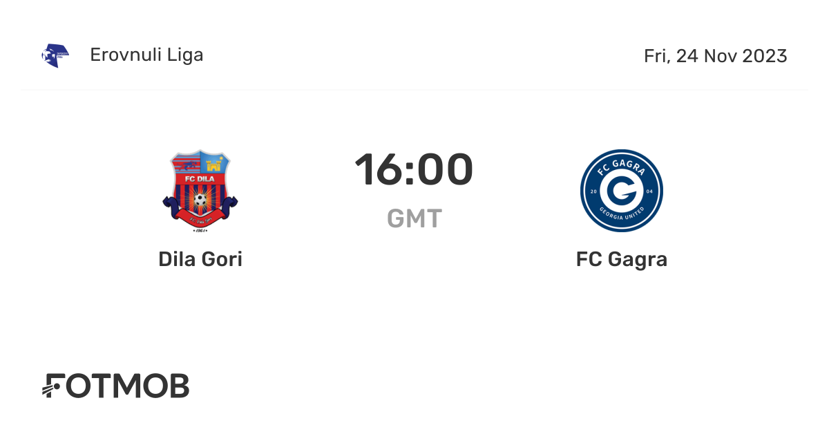 Dila Gori contre FC Gagra - score en direct, compositions probables et ...