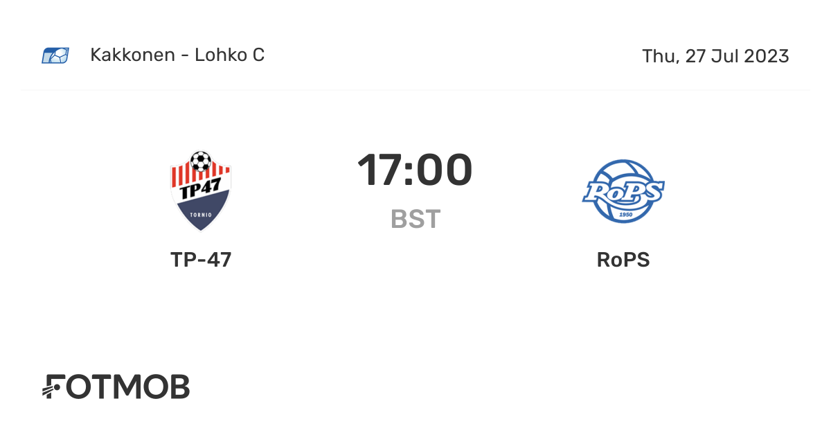 TP-47 vs RoPS - live score, predicted lineups and H2H stats