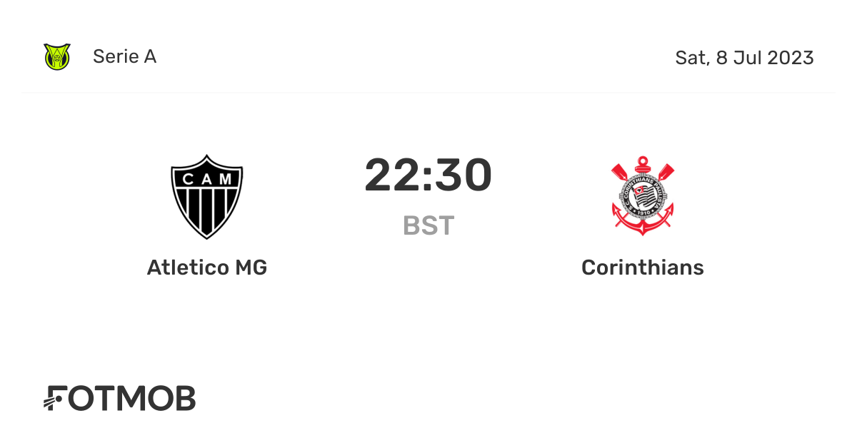 Atletico MG vs Corinthians - live score, predicted lineups and H2H stats.