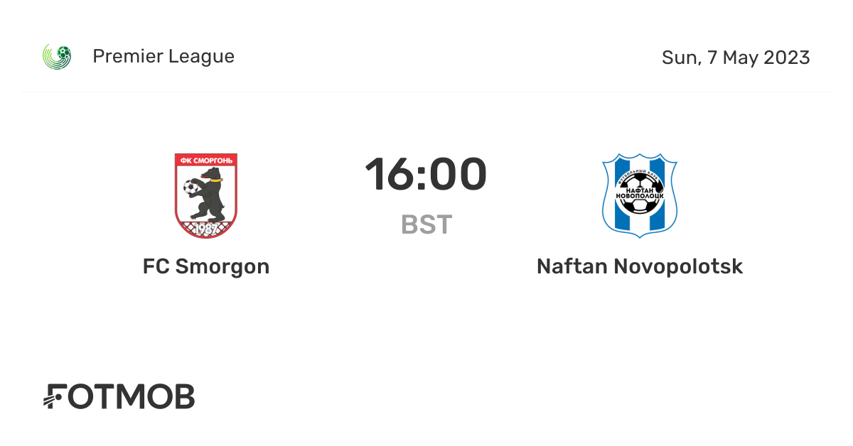 FC Smorgon vs Naftan Novopolotsk - live score, predicted lineups and ...