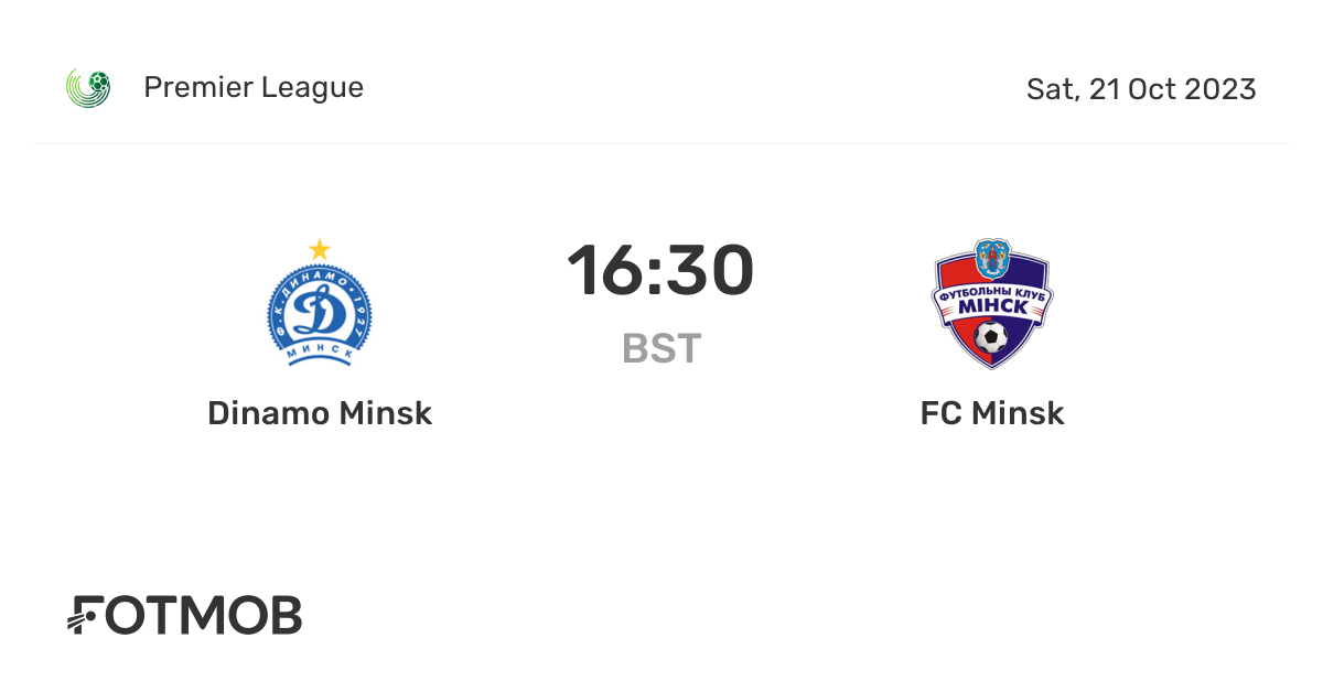 Dinamo Minsk vs FC Minsk - live score, predicted lineups and H2H stats
