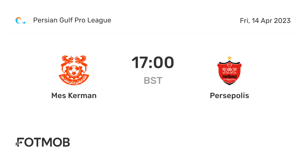Mes Kerman vs Persepolis - live score, predicted lineups and H2H stats