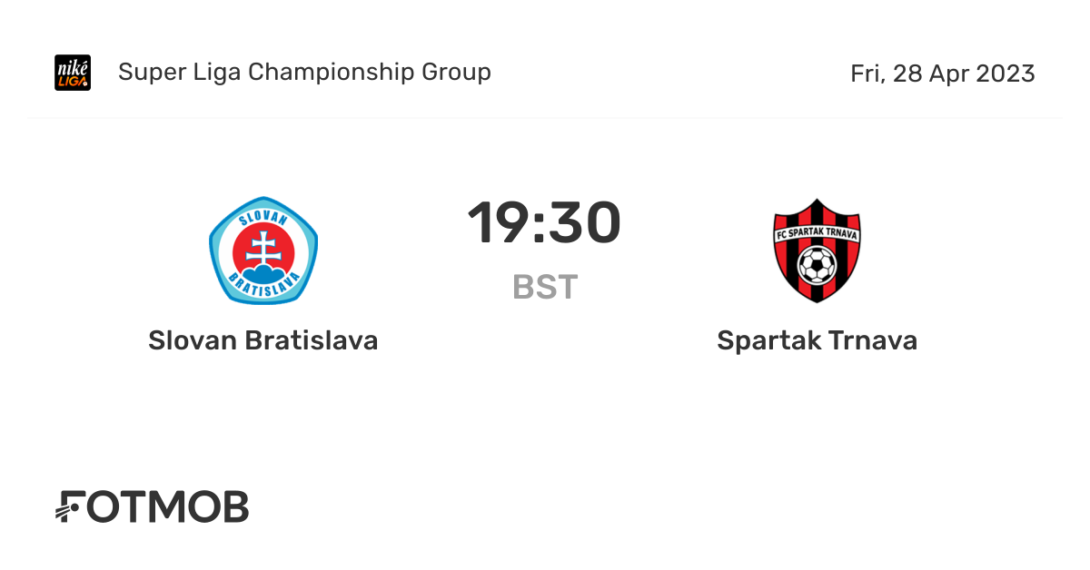 Slovan Bratislava vs Spartak Trnava - live score, predicted lineups and ...