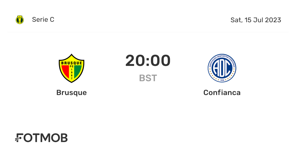 Brusque vs Confianca - live score, predicted lineups and H2H stats