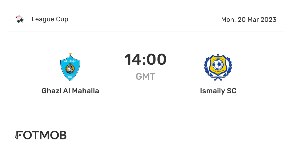 Ghazl Al Mahalla vs Ismaily SC - marcador en vivo, alineaciones ...