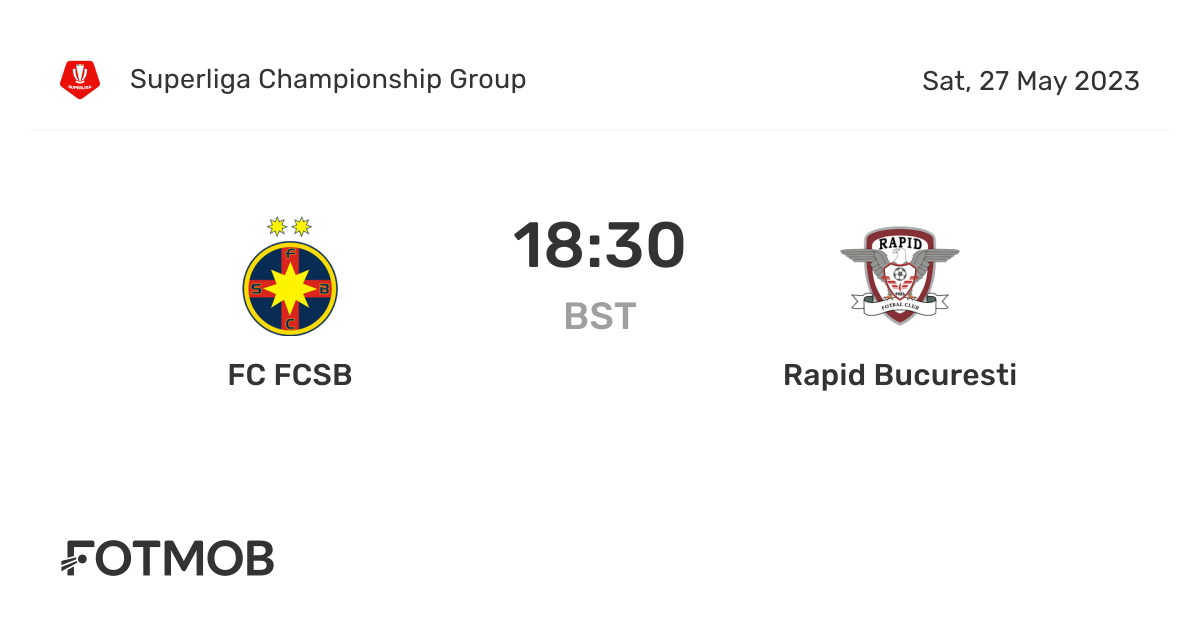 FC FCSB vs Rapid Bucuresti - live score, predicted lineups and H2H stats.