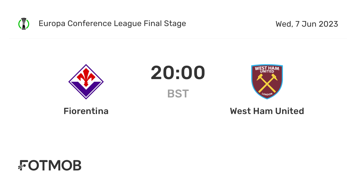 Fiorentina vs West Ham United - live score, predicted lineups and H2H stats