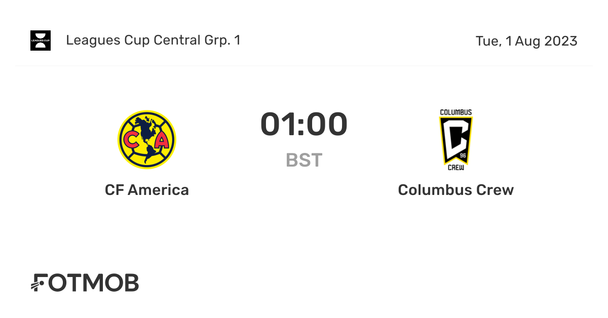 CF America vs Columbus Crew - live score, predicted lineups and H2H stats