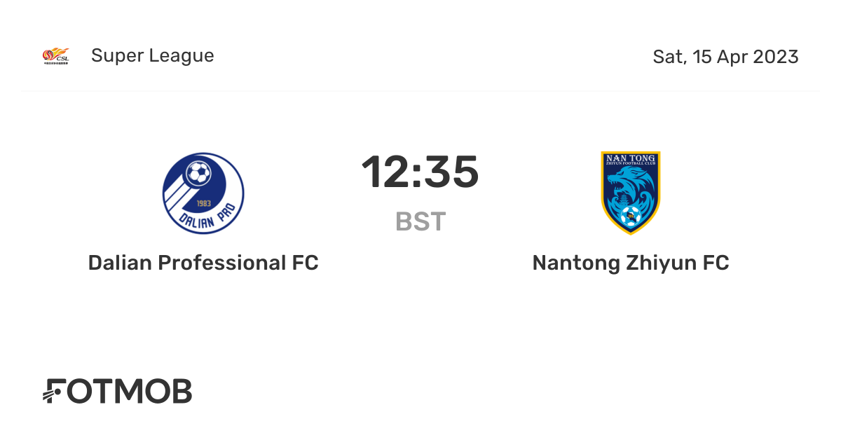 Dalian Professional FC vs Nantong Zhiyun FC - live score, predicted ...