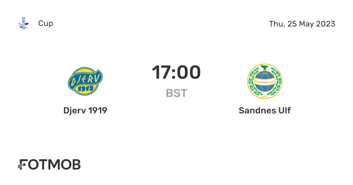 Djerv 1919 vs Sandnes Ulf - live score, predicted lineups and H2H stats.