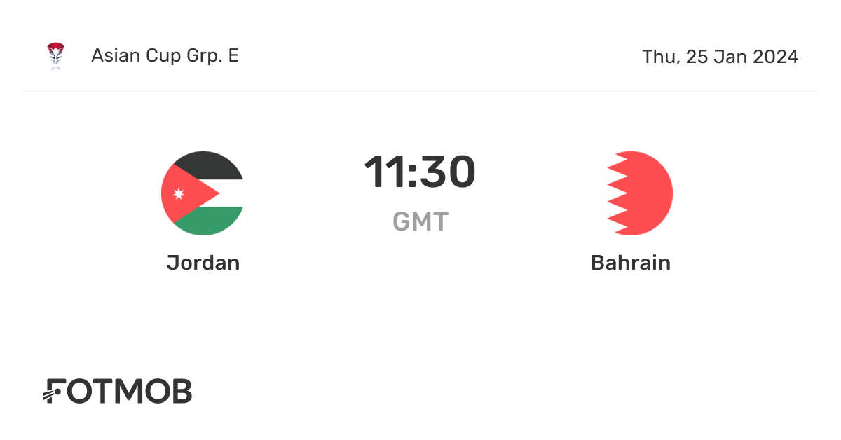Jordan vs Bahrain - live score, predicted lineups and H2H stats
