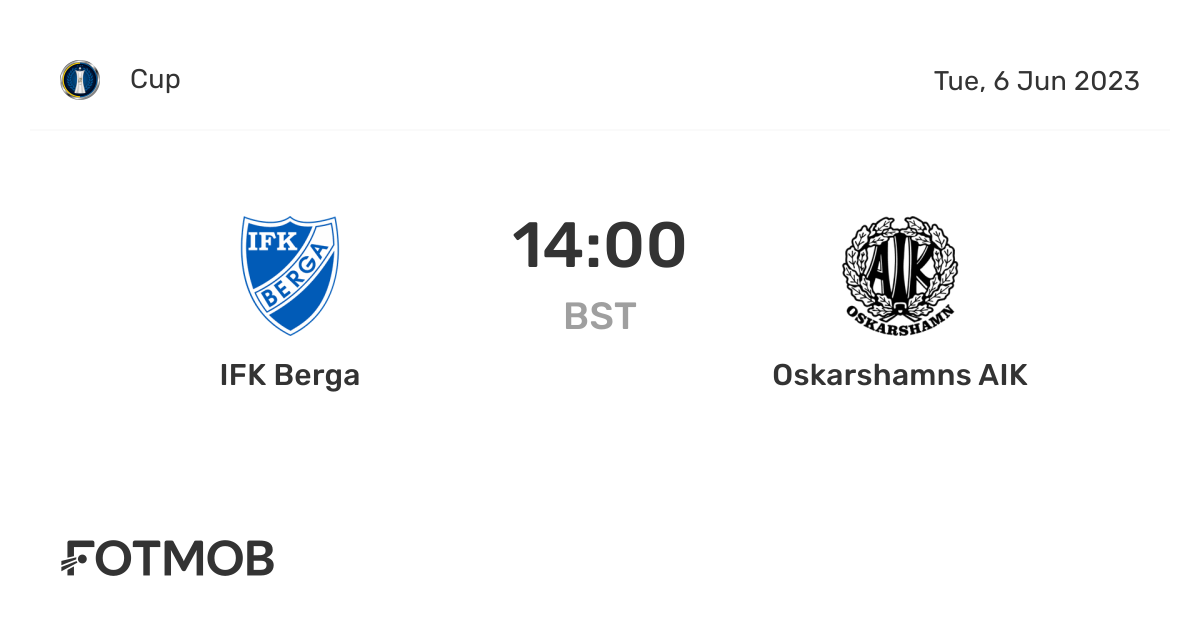 IFK Berga vs Oskarshamns AIK - live score, predicted lineups and H2H stats.