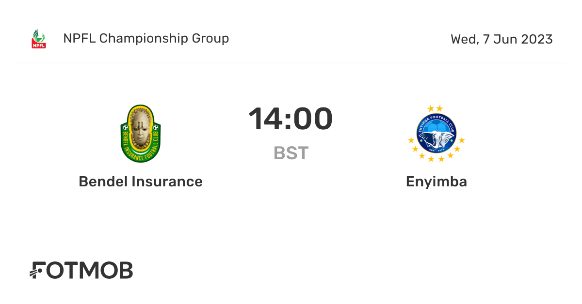 Bendel Insurance vs Enyimba - live score, predicted lineups and H2H stats.