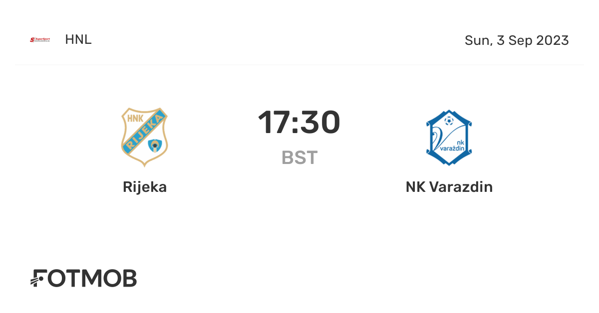 Rijeka vs NK Varazdin - live score, predicted lineups and H2H stats.