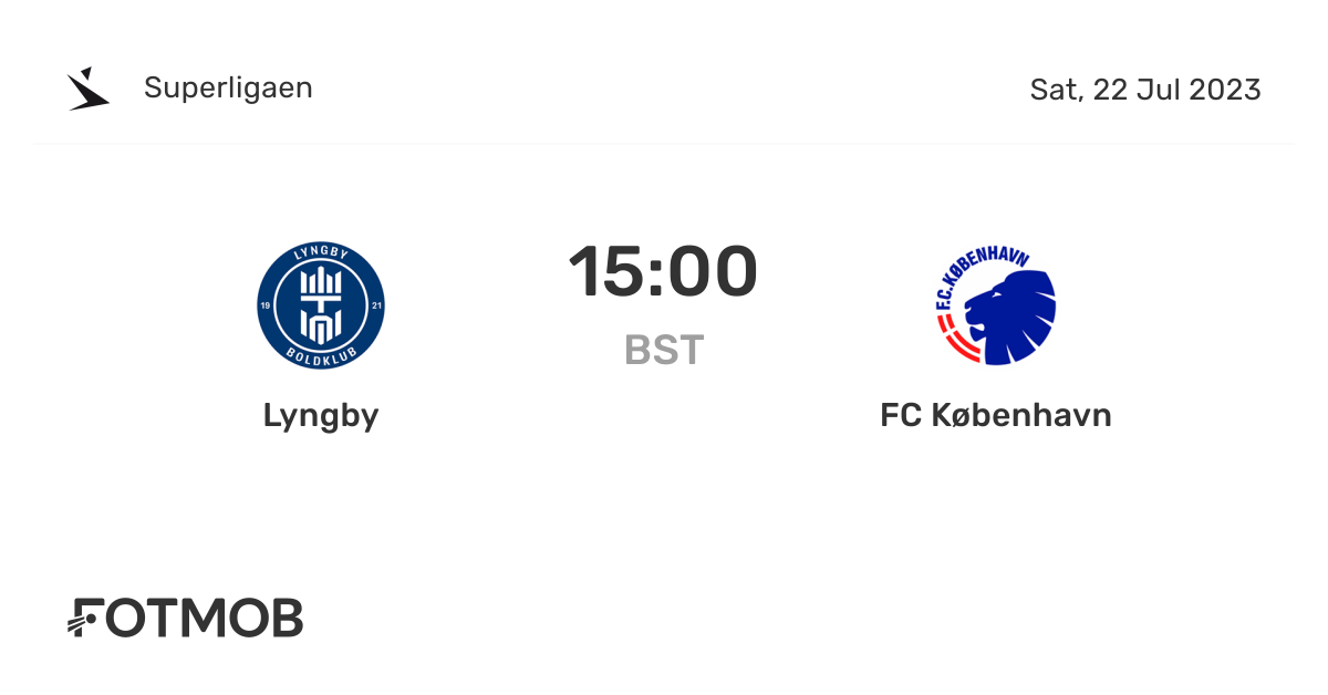 Lyngby vs FC København - live score, predicted lineups and H2H stats.
