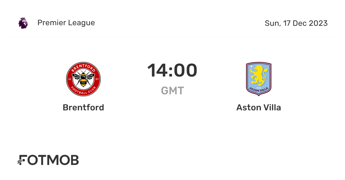 Brentford vs Aston Villa - live score, predicted lineups and H2H stats.