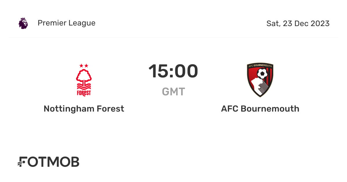 Nottingham Forest vs AFC Bournemouth - live score, predicted lineups ...