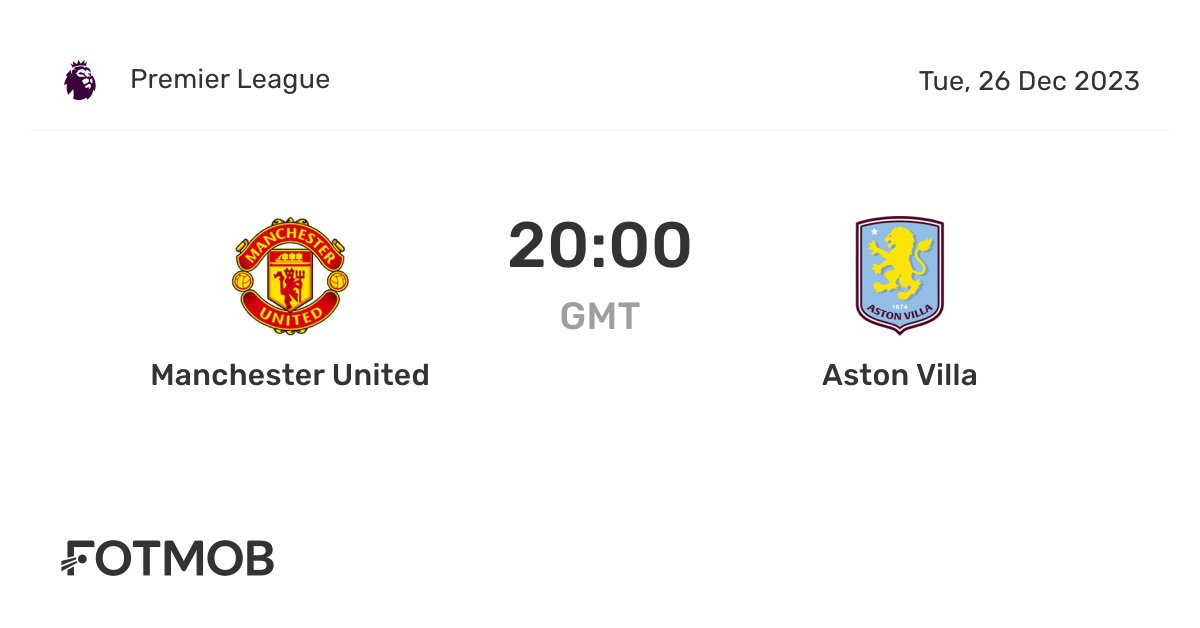 Manchester United Vs Aston Villa Skor Langsung Susunan Pemain