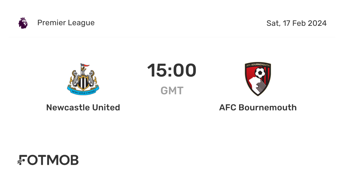 Newcastle United ปะทะ AFC Bournemouth - คะแนนสด, ตัวจับแข้งที่คาดการณ์และสถิติ H2H