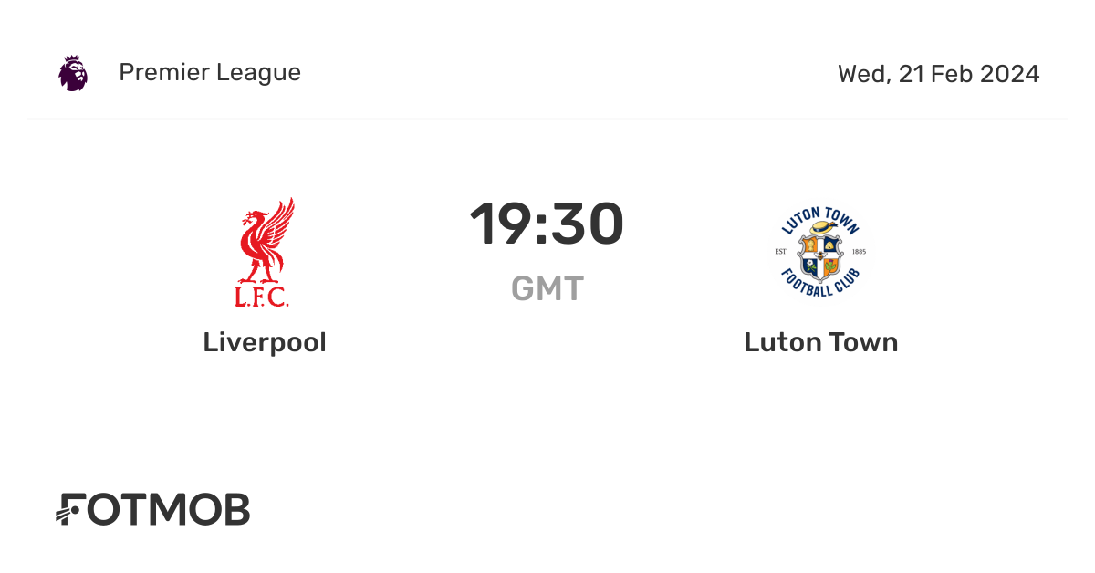 Liverpool vs Luton Town - live score, predicted lineups and H2H stats