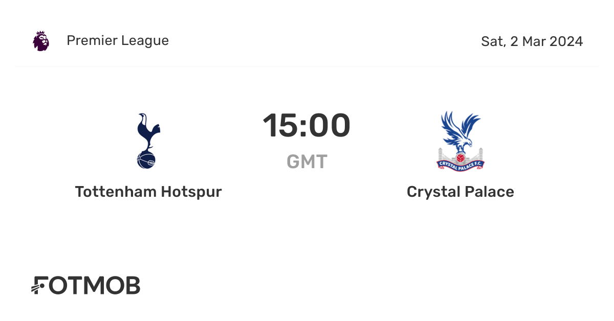 Tottenham Hotspur vs Crystal Palace - live score, predicted lineups and H2H stats