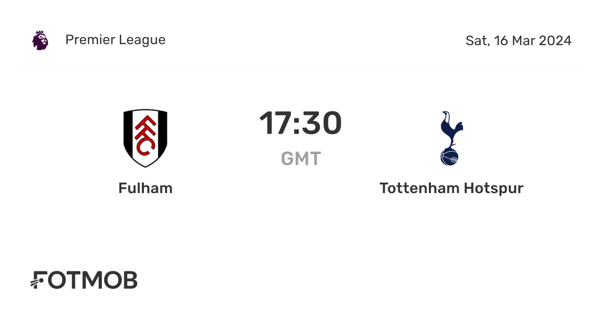 Fulham vs Tottenham Hotspur - live score, predicted lineups and H2H stats