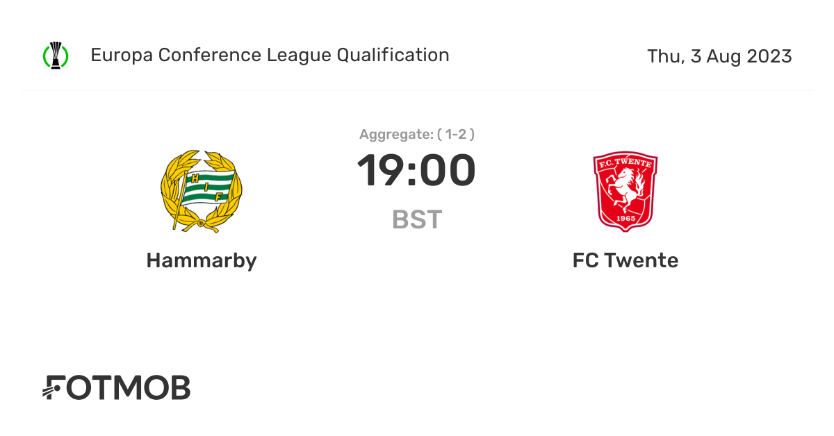 Hammarby vs FC Twente - live score, predicted lineups and H2H stats.