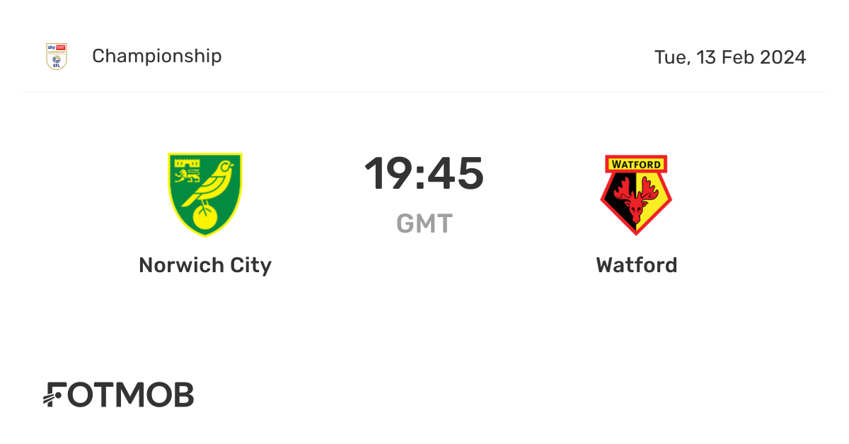 Norwich City contre Watford - score en direct, compositions probables ...