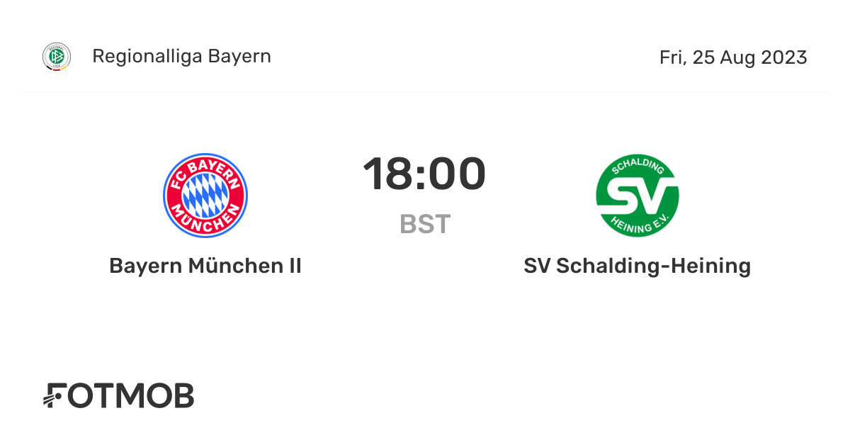 Bayern München II vs SV Schalding-Heining - live score, predicted ...