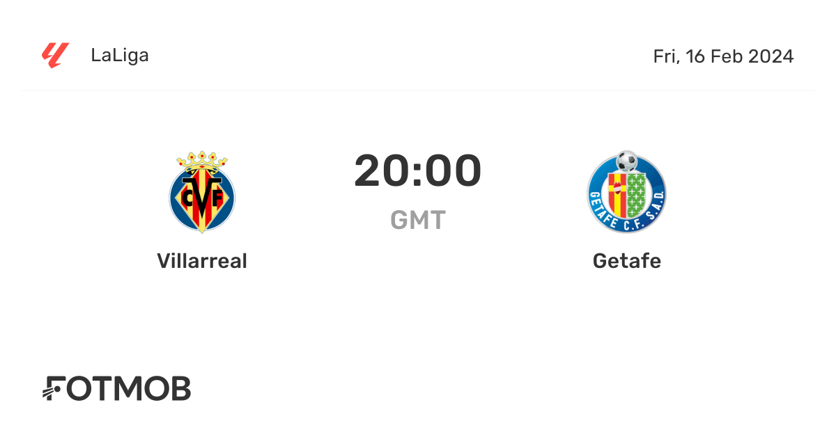 Villarreal Vs Getafe Live Score Predicted Lineups And H2h Stats