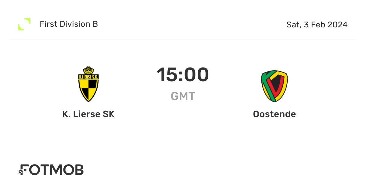 K. Lierse SK vs Oostende - live score, predicted lineups and H2H stats