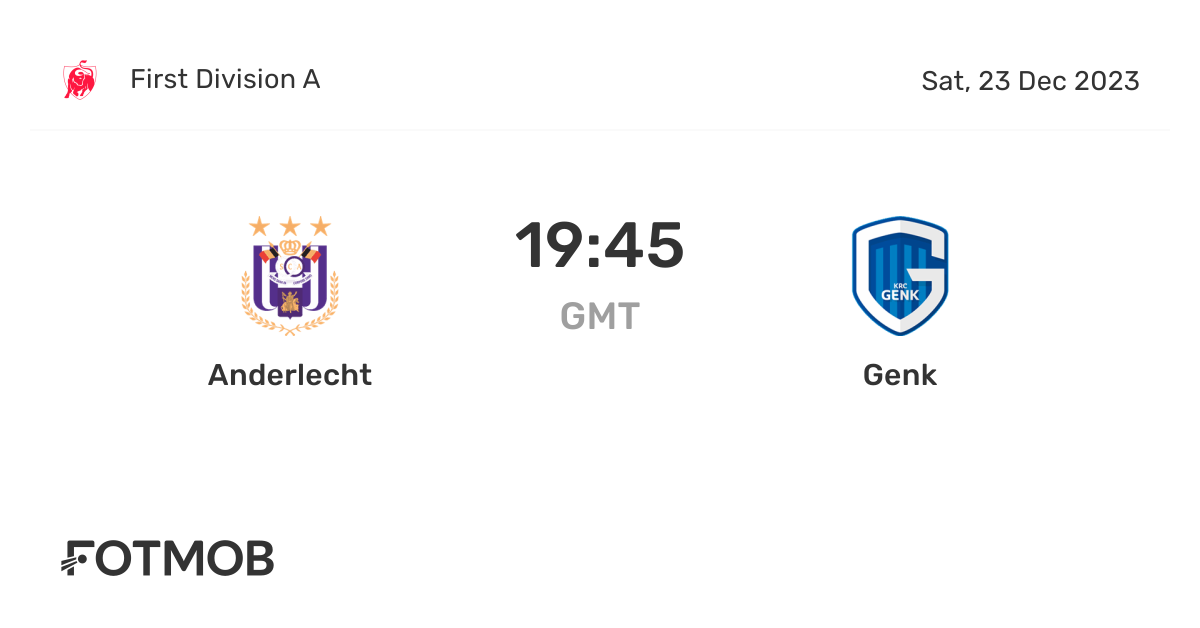 Anderlecht vs Genk - live score, predicted lineups and H2H stats.