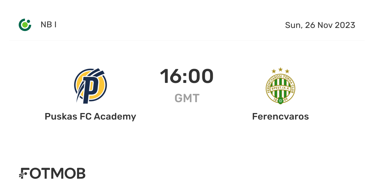 Puskas FC Academy vs Ferencvaros - live score, predicted lineups and ...