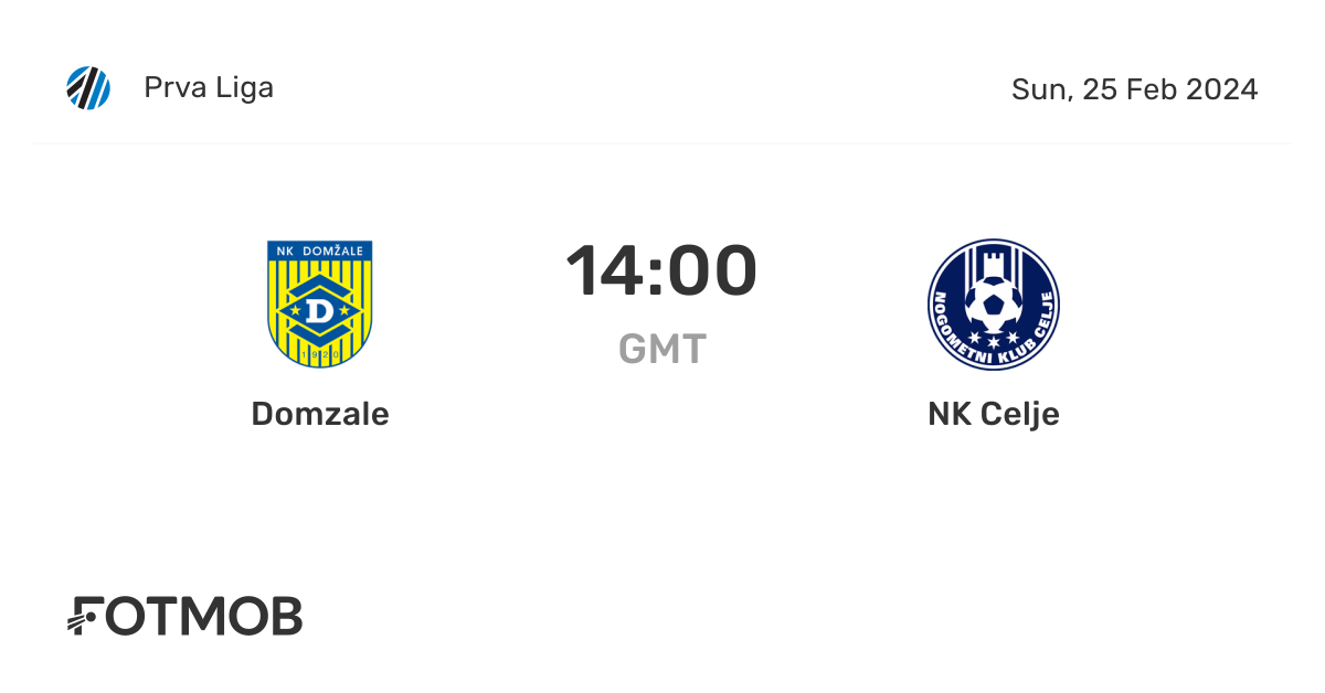 Domzale vs NK Celje - marcador en vivo, alineaciones previstas y ...